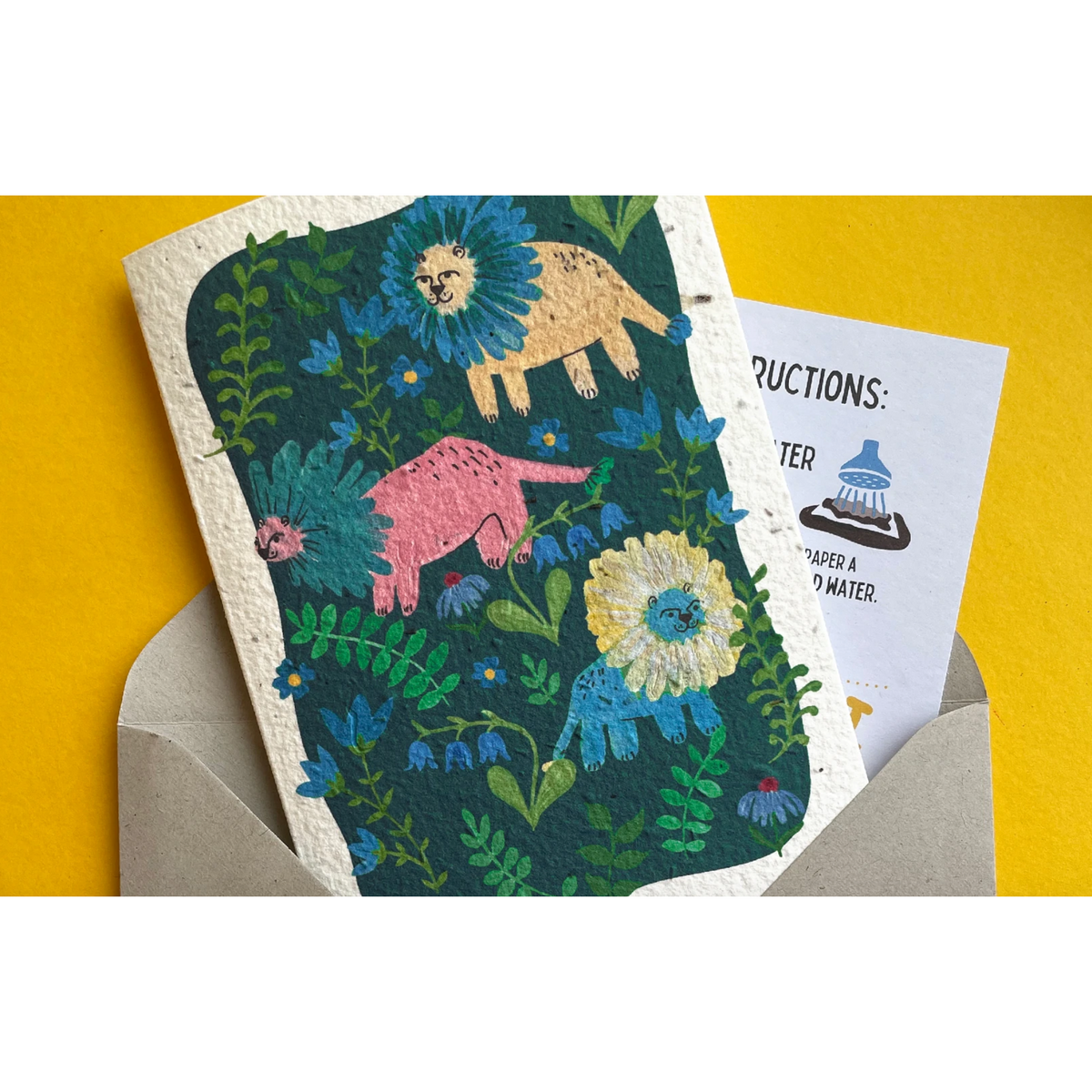 Ruby & Bo 'Flower Lions' Plantable Seed Card – Hiatus Store